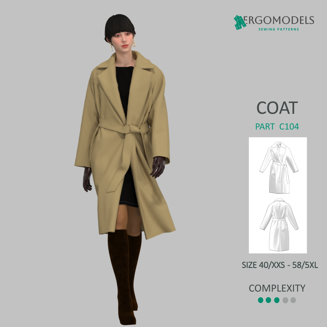 PDF Sewing Pattern: Women Coat - C104 (instant download) – Ergomodels
